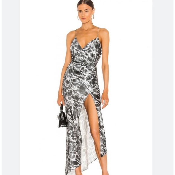 SER.O.YA | Dresses | Seroya Emma Silk Dress W Slit | Poshmark